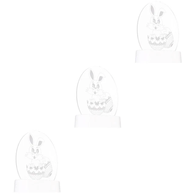 3 SETS LED Mini Light Egg Decor Bunny Desktop Ornament Shaped Sucker ...