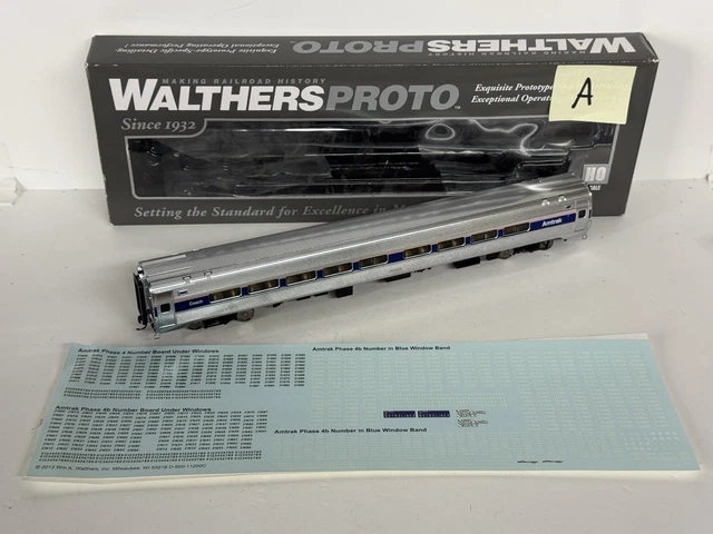 WALTHERS PROTO HO 920-12208 Amfleet 1 Coach Amtrak Phase IV Lighted £1.75 - PicClick UK