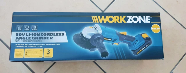 WORKZONE 20V LI-ION Cordless Angle Grinder £51.00 - PicClick UK