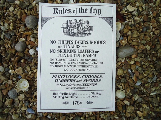 RULES OF THE Inn Poster Large Pub Picture Sign - Bar Pub Beer Diver Gin ...