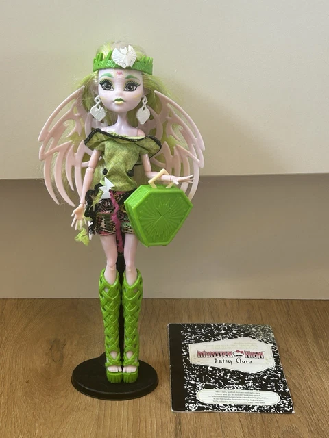 MONSTER HIGH RARE poupée étudiante Batsy Claro Boo avec sac, agenda et ...