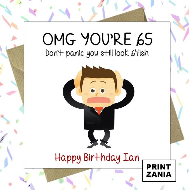 PERSONALISED FUNNY 65TH BIRTHDAY CARD Rude Adult Joke Men Son Dad ...