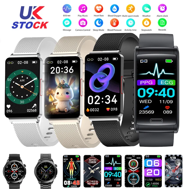 CALORIE MONITOR SMART Watch Body Temperature ECG Heart Rate Monitor ...