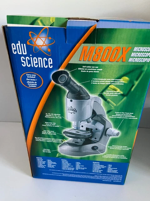 EDU SCIENCE M800X Microscope 40x-800x Magnification 70 Pieces Kit New ...