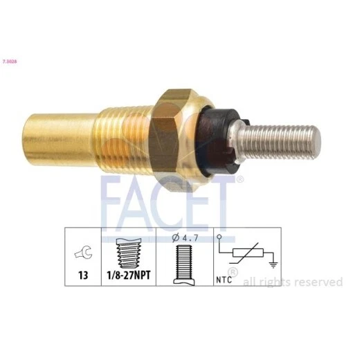 SONDE DE TEMPÉRATURE Liquide De Refroidissement Facet 7.3028 pour Ford ...