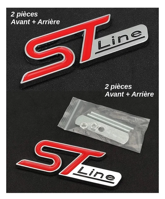 FORD ST LINE 2 x Emblèmes, Logos, Badges métal chrome Avant + Arrière ...