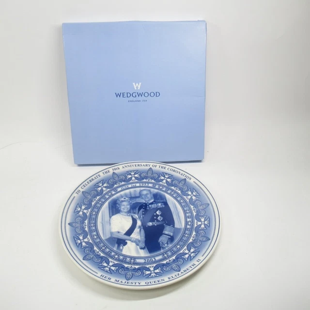 WEDGWOOD COMMEMORATIVE PLATE H.M Queen Elizabeth II Coronation 50th Anniversary EUR 9,36 ...