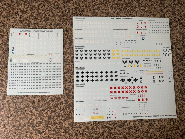 Warhammer 40k Ultramarines Infantry Transfer Sheet - New Gen Warhammer ...