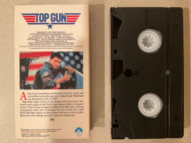 TOP GUN (VHS, 1987) Tom Cruise, Kelly McGillis, Val Kilmer, Anthony ...