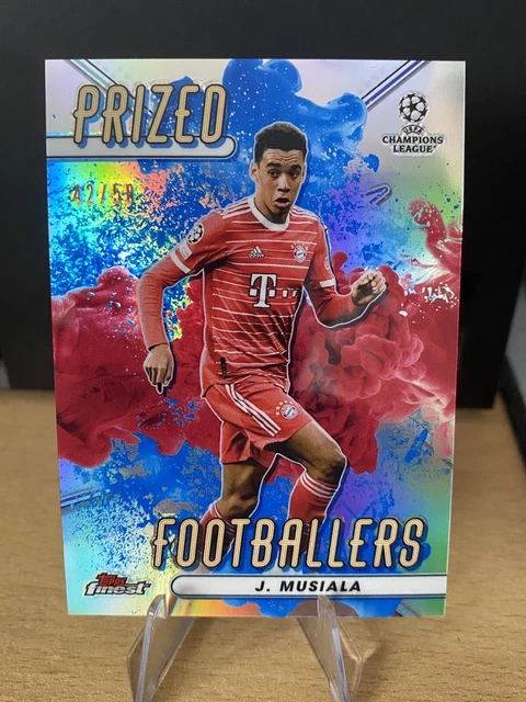 JAMAL MUSIALA PRIZED Footballers Fusion Blue/Red /50 2022-23 Topps ...
