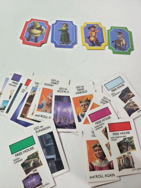 shrek-2-monopoly-jr-board-game-parts-pieces-chance-cards-and-tokens-7