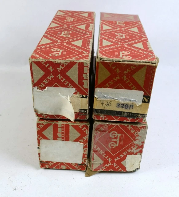 4 X MÄRKLIN 329/1 LEERKARTONS H0 HO Personenwagen Donnerbüchse ...