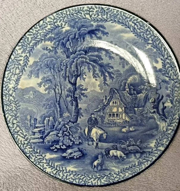 ANTIQUE FENTON JAMES Kent Ye Old Foley Ware Blue And White 26cm Plate £ ...