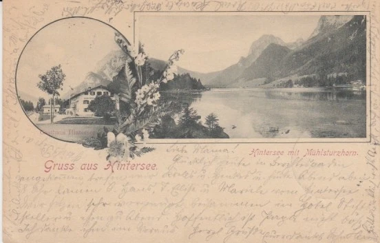 CARTOLINA BAYERN SALUTI Da Hintersee - Gasthaus Hintersee EUR 6,46 ...