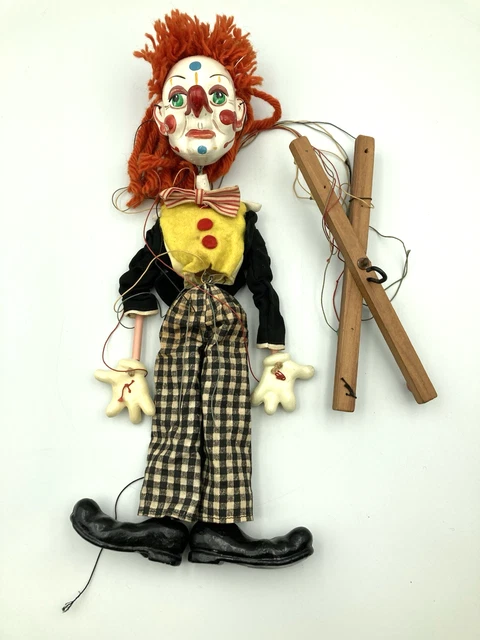 VINTAGE PELHAM BIMBO The Clown 40cm Marionette Puppet - Tangled Strings ...