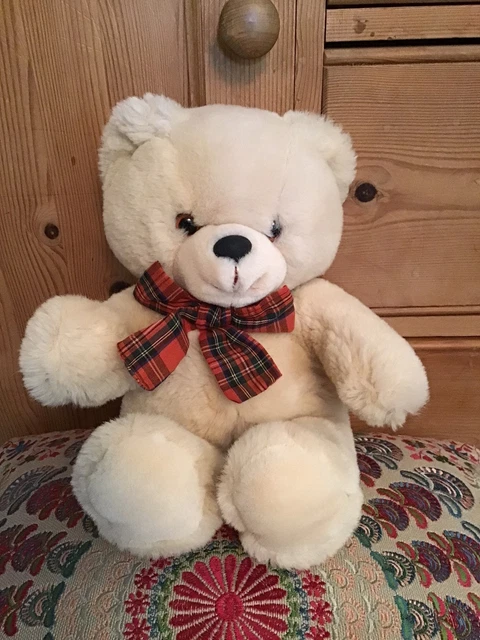 VINTAGE 1988 APPLAUSE Cream Beige Teddy Bear Snowball 21319 Plush Soft ...