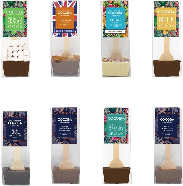 COCOBA CHOCOLATE 8 Flavoured Hot Chocolate Spoon Pack of 1 to 6 £7.99 ...