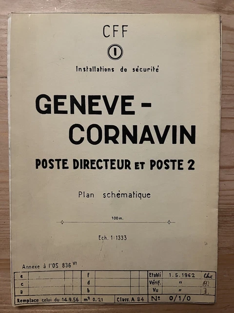 PLAN SCHÉMATIQUE CHEMIN De Fer Suisse Gare CFF Cornavin Poste Directeur ...