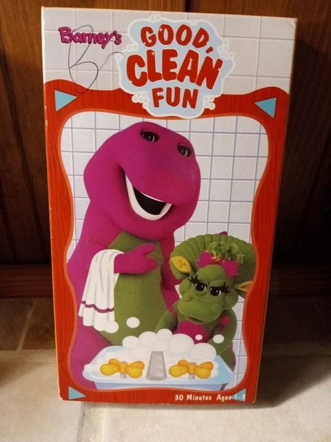 BARNEY & FRIENDS Good Clean Fun VHS RARE 1998 Sing Along Songs violet ...