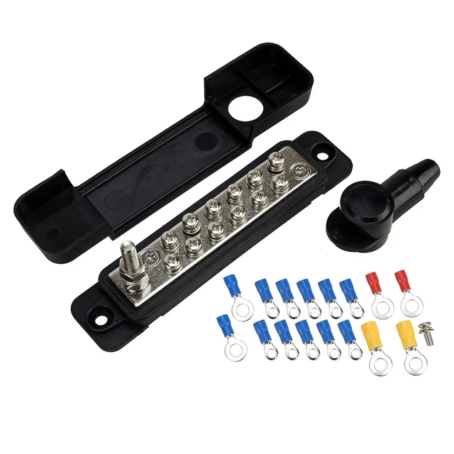 12 POINT POWER Distribution Busbar Bus Bar & Terminal Blocks For Boat ...