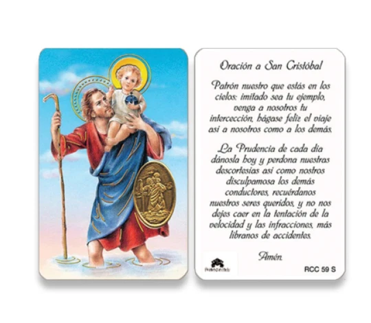 ORACION UN SAN Cristóbal - Español - Plástico Stock Santa Tarjeta Rcc ...