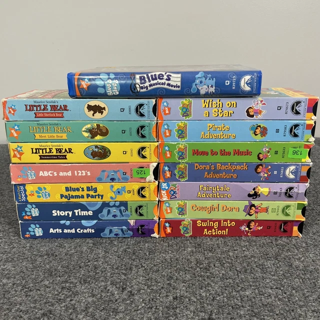 VINTAGE NICK JR. VHS Tapes Lot of 15 - Dora, Blues Clues, Little Bear £ ...