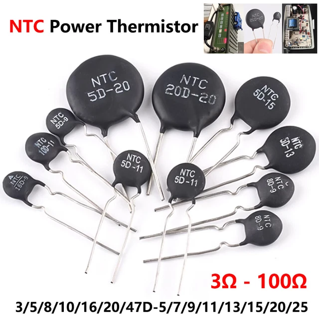 NTC/PTC POWER THERMISTOR Inrush Current Limiter 3Ω - 100Ω 3/5/8/10/16 ...