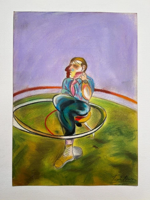 FRANCIS BACON DRAWING On old Paper Signed and Stamped Mixed Media ...