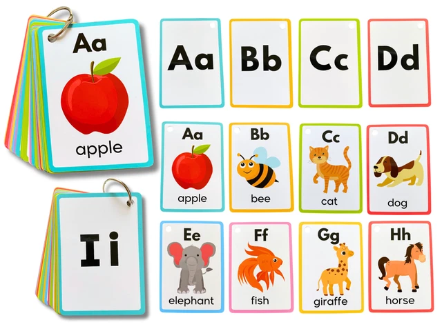 ENGLISH ALPHABET FLASH Cards Educational Uppercase ABC Learning ...