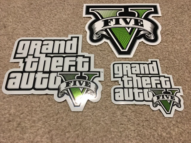 GRAND THEFT AUTO V - Rockstar Games - GTA 5 - Game Logo Stickers x3 EUR ...