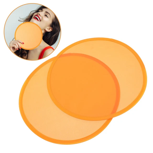2 PCS DANCING Round Fan Hand Held Fans Foldable Flying Disc Bulk $17.88 ...