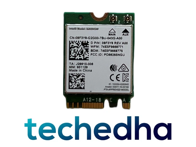 DELL LATITUDE 7490 WLAN WiFi Network Wireless Card 8265NGW 08F3Y8 GRADE ...