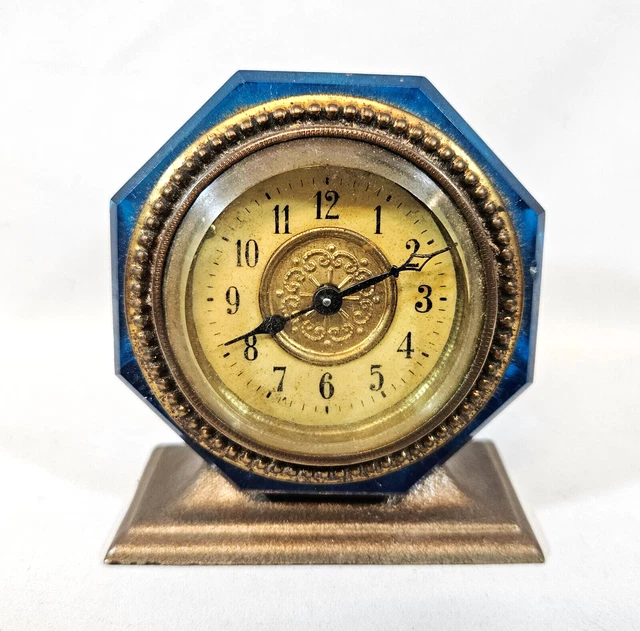 VINTAGE SMALL OCTAGONAL Shaped Alarm Clock, Mechanical, Working, Rare £ ...