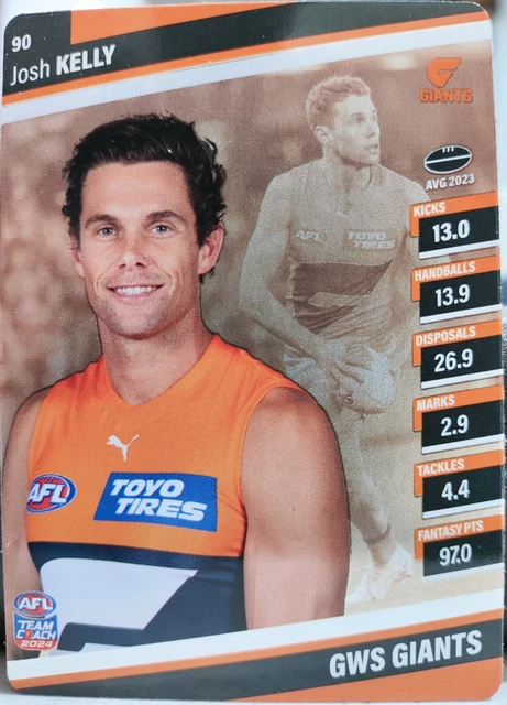 2024 TEAMCOACH SILVER Gws Giants Josh Kelly #90 Card Afl Team Coach $2. ...