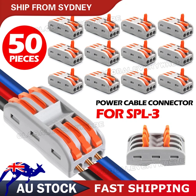 50X LEVER NUT Electrical Cable Wire Connector Conductor Block Clamps ...