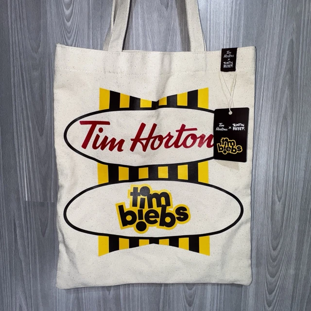 TIM HORTONS X Justin Bieber Collab Tim Biebs Collection Canvas Tote Bag ...