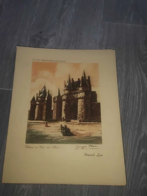 ANCIEN MENU PAQUEBOT Colombie 1935 Cie Transatlantique Gravure De ...