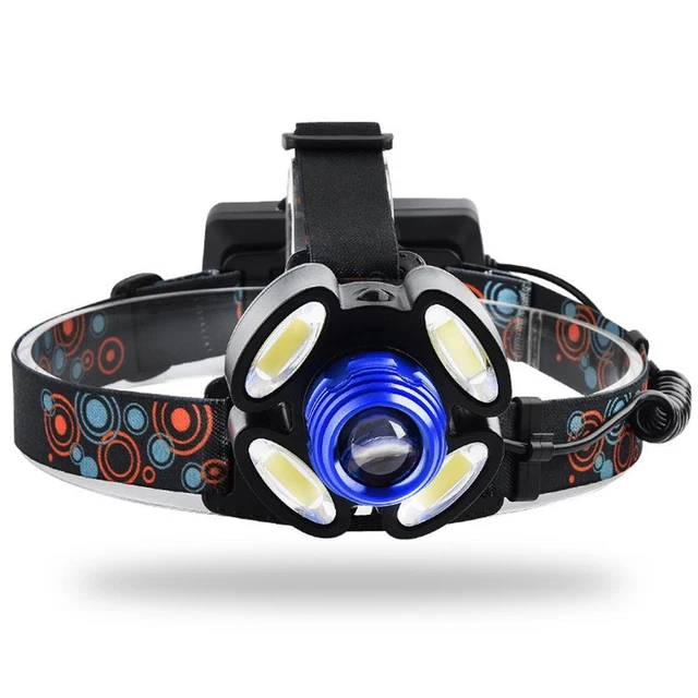 LED HEADLIGHT RECHARGEABLE Tactical Headlamp With Warning LED Red Light ...