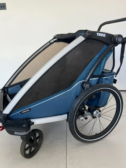 THULE CHARIOT CROSS 2 Double Buggy Bike Trailer Blue No Hitch Arm £618.68 - PicClick UK