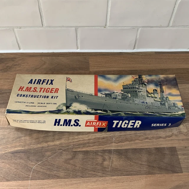 VINTAGE AIRFIX SERIES 3 - HMS Tiger Model Kit F301S - Boxed - New Old ...