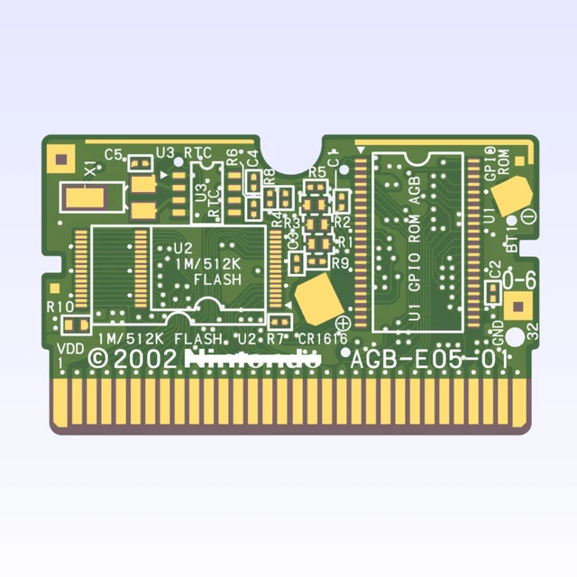 GAME BOY ADVANCE Cartridge Game Emerald New PCB Replacement AGB-E05-01 ...