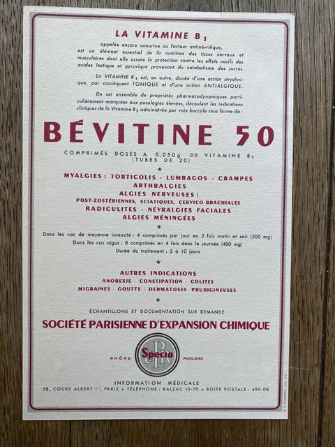 RARE CARTE PUBLICITAIRE Bevitine 50 Illustration Pierre Pages EUR 2,00 ...