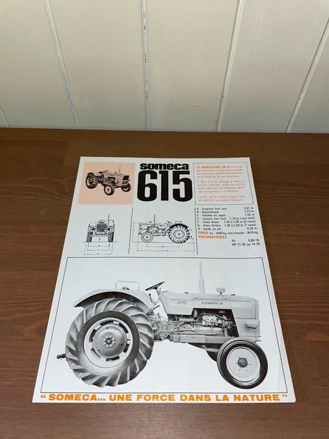 BROCHURE PROSPEKT PROSPECTUS TRACTEUR SOMECA 615 tractor-traktor-massey ferguson EUR 4,99 ...