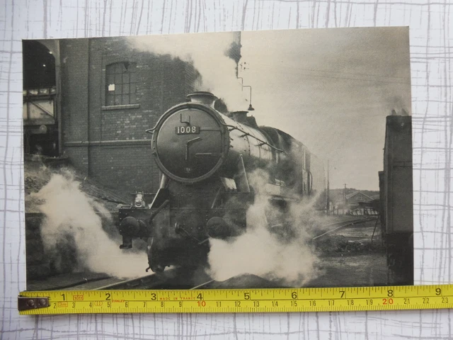 STEAM LOCOMOTIVE BLACK & White photo GW 1008 COUNTY of CARDIGAN @ LONG ROCK SHED £5.00 - PicClick UK