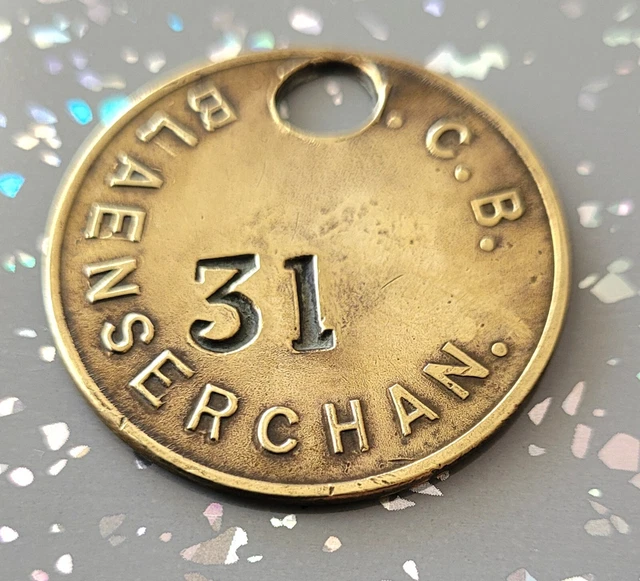 ORIGINAL BLAENSERCHAN COLLIERY Pit Check Wales Welsh Miners Lamp Tally ...