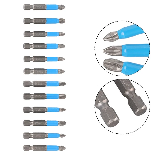 HEAVY DUTY ALLOY Steel Screwdriver Bit Set 12pcs PH1 PH2 PH3 PZ1 PZ2 PZ3 $24.10 - PicClick AU