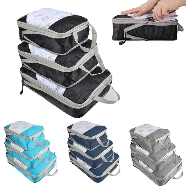 COMPACT AND SPACE saving Travel Packing with Compression Storage Cubes ...