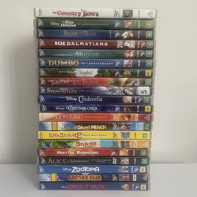 WALT DISNEY MOVIES Bundle Bulk Lot 20 DVDs Premium Condition Alice Lion ...