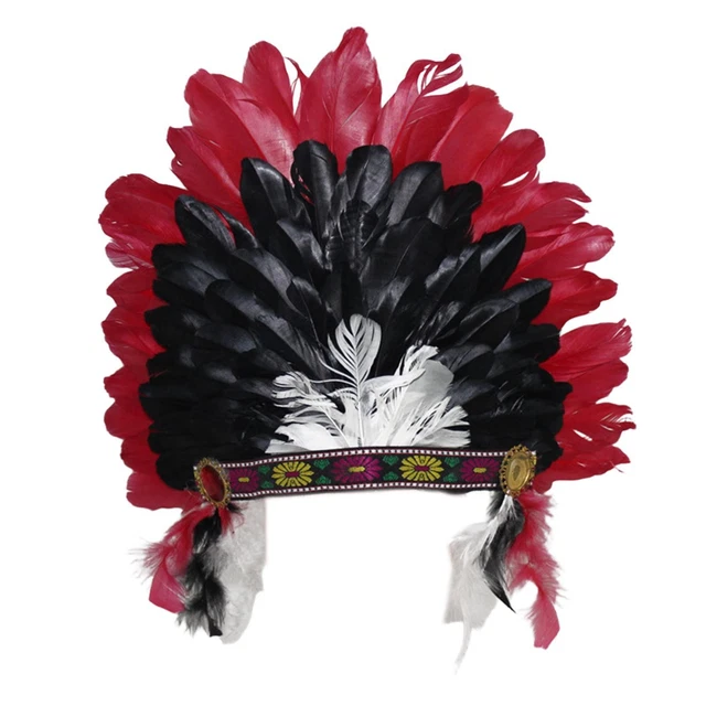INDIAN INSPIRED FEATHER Headdress for Stage Performance Dressing up Carnival £9.61 - PicClick UK