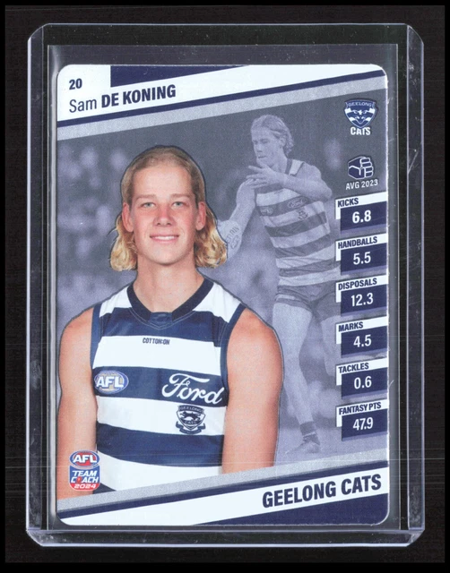 AFL 2024 TEAMCOACH Silver Geelong Sam De Koning 20 Football Sport CB-2 ...